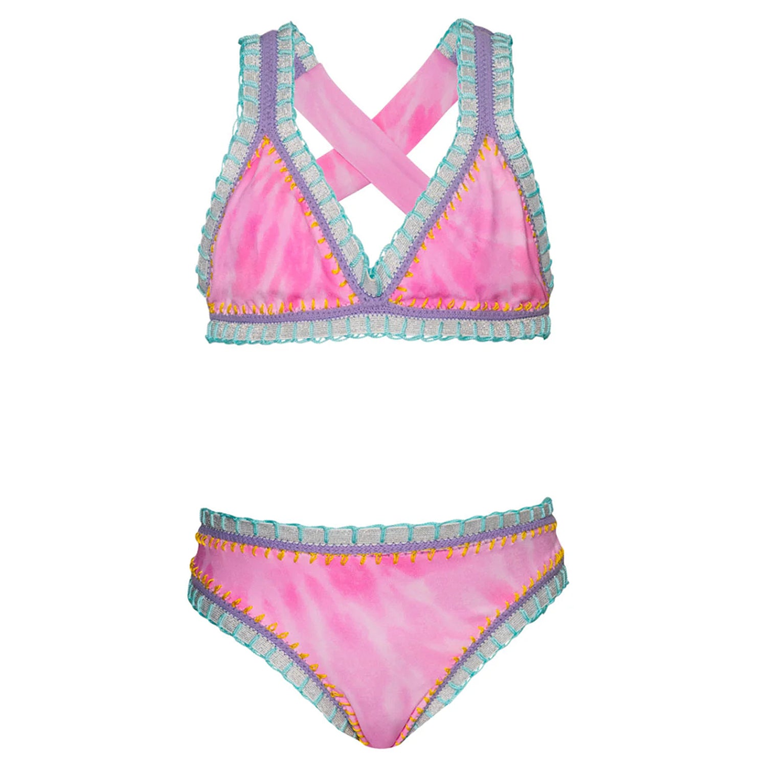 Tie Dye Embroidered Bikini – dear hannah prep