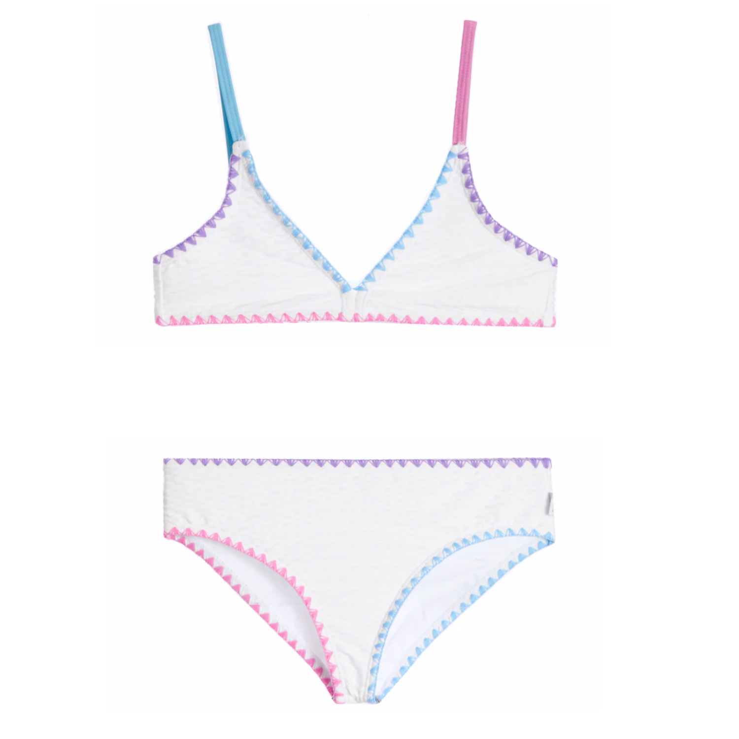 White Embroidered Trim Bikini – dear hannah prep